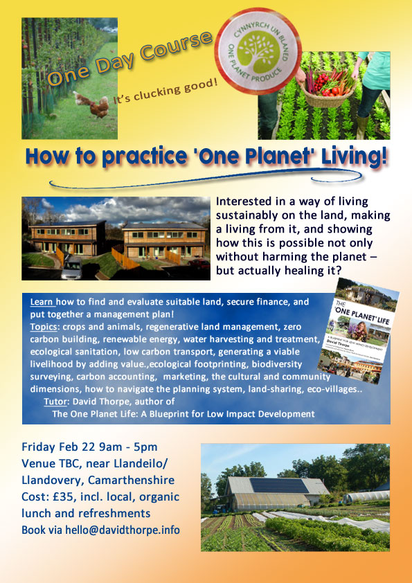 New workshop 22 February 2019 | The One Planet Centre