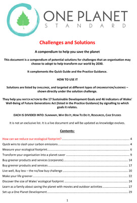 Support for organisations | The One Planet Centre